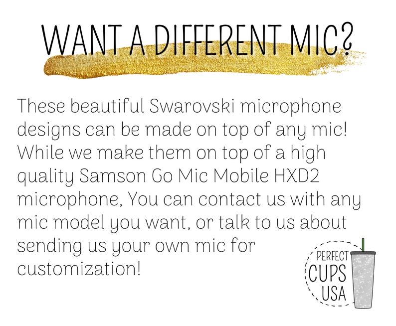 Glam Black Custom Name Microphone, Black Swarovski Crystal Bling ...