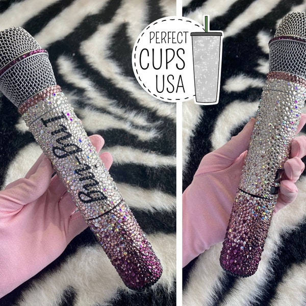 Custom Microphone Rhinestone Swarovski Crystal Bling Wireless Mic ...