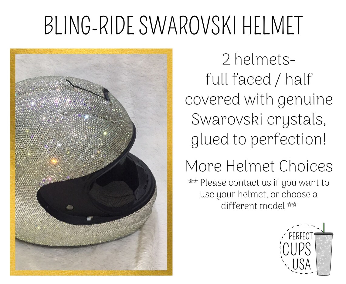 BLING HELMET With Genuine Swarovski Crystals, Swarovski Helmets, Full ...