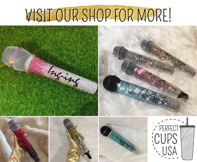 Custom Microphone Rhinestone Swarovski Crystal Wireless Bling ...