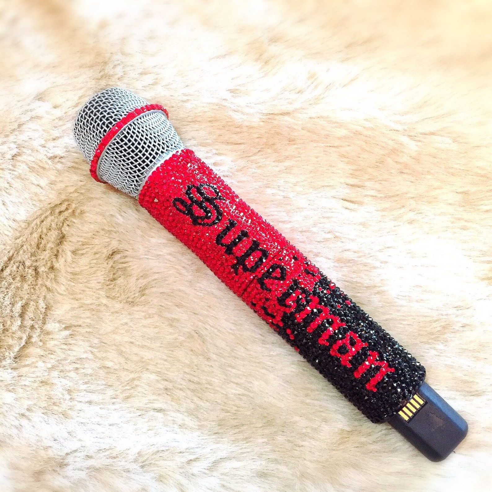 Custom microphone rhinestone Swarovski crystal karaoke | Etsy