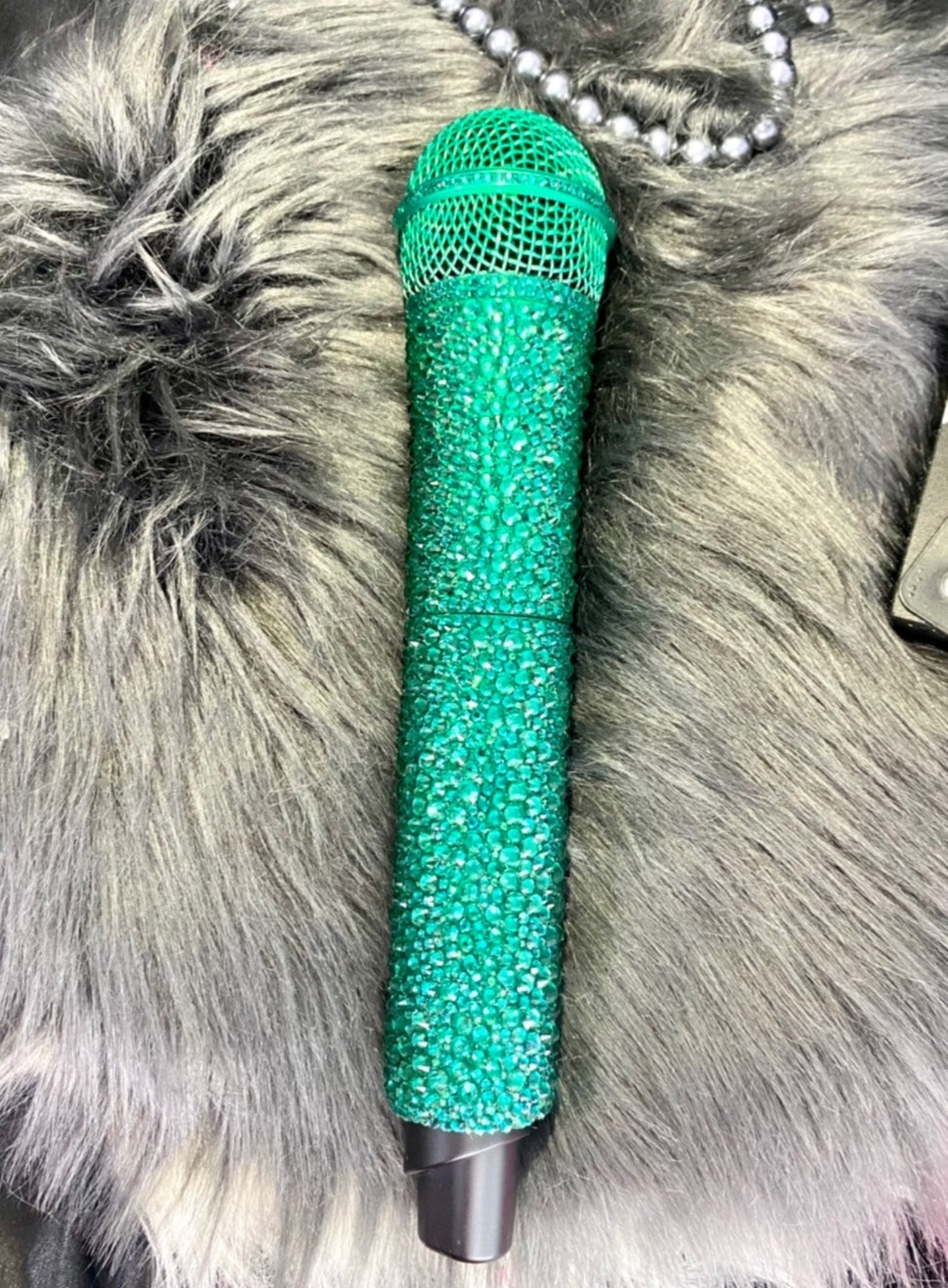 FULL GREEN Bling Wireless Microphone With Name, Genuine Swarovski ...