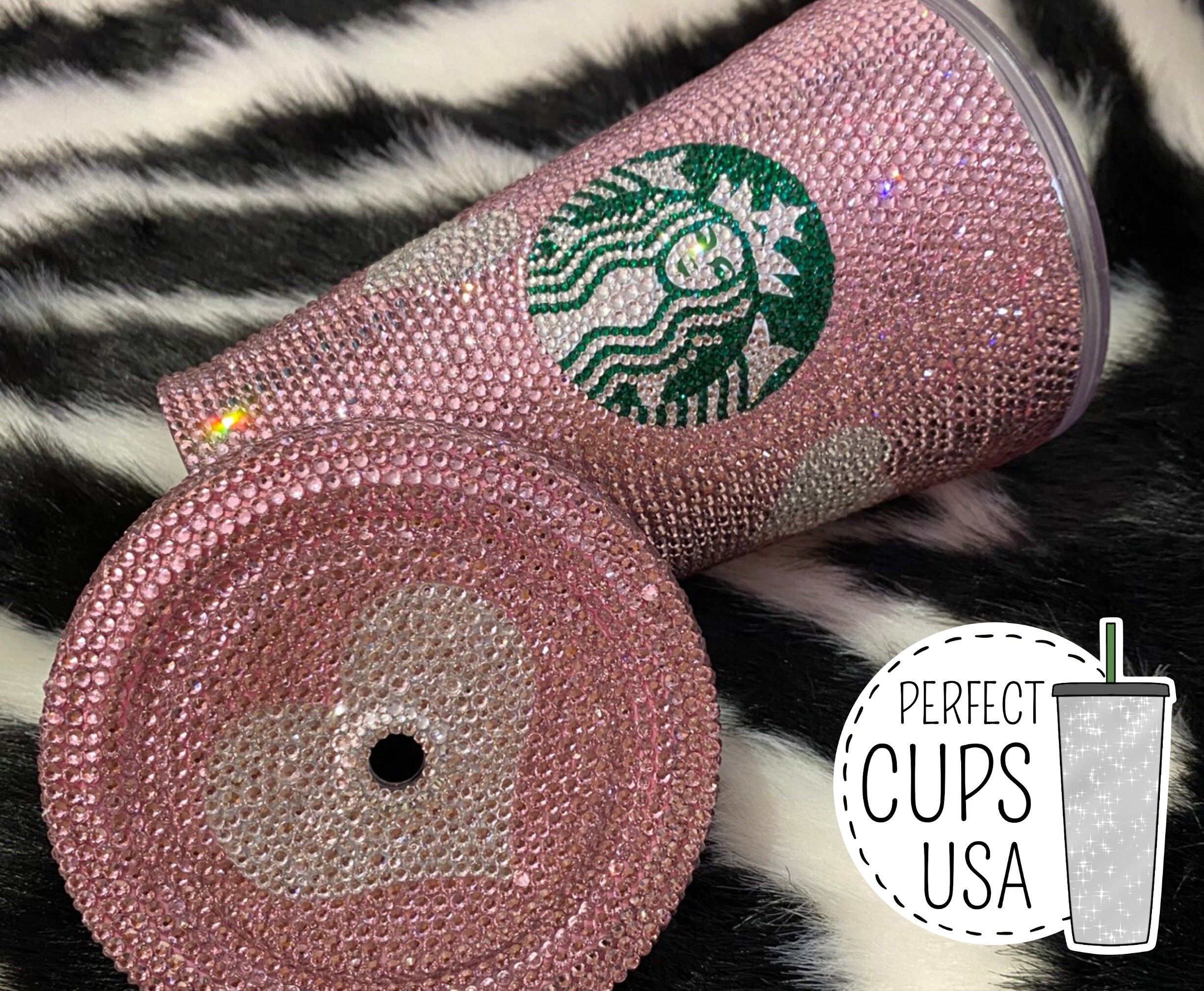 Pink Hearts Bling Cold Drink Cup Made With Genuine Swarovski - Etsy