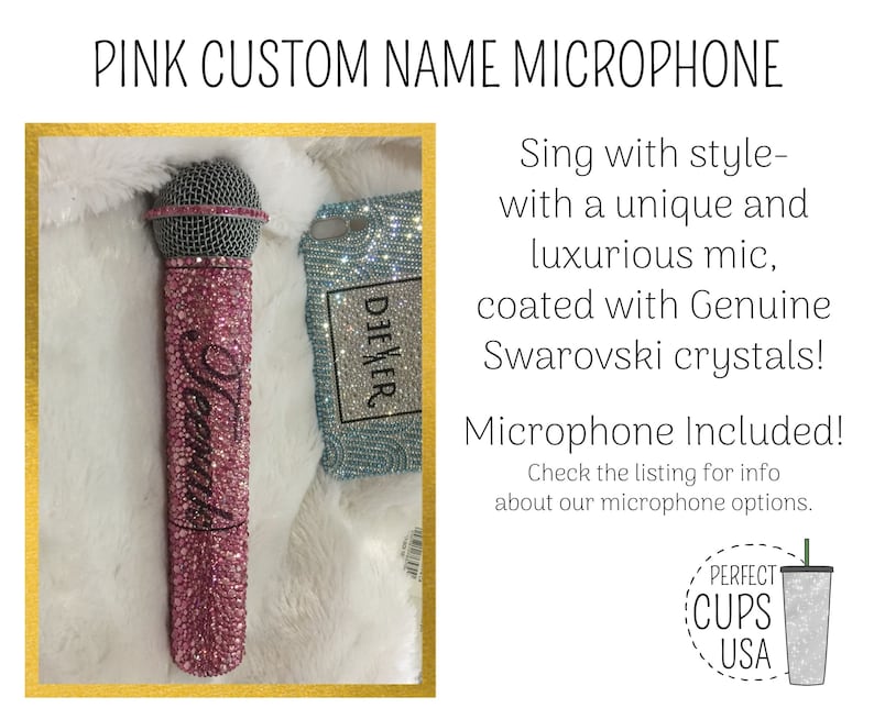 Custom Microphone Rhinestone Swarovski Crystal Bling Wireless - Etsy