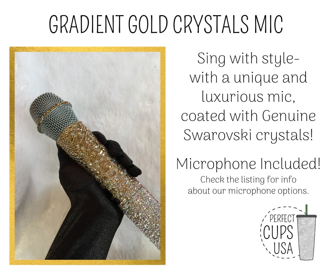 Gold Bling Wireless Microphone, Bling Microphone in Gradient Gold ...