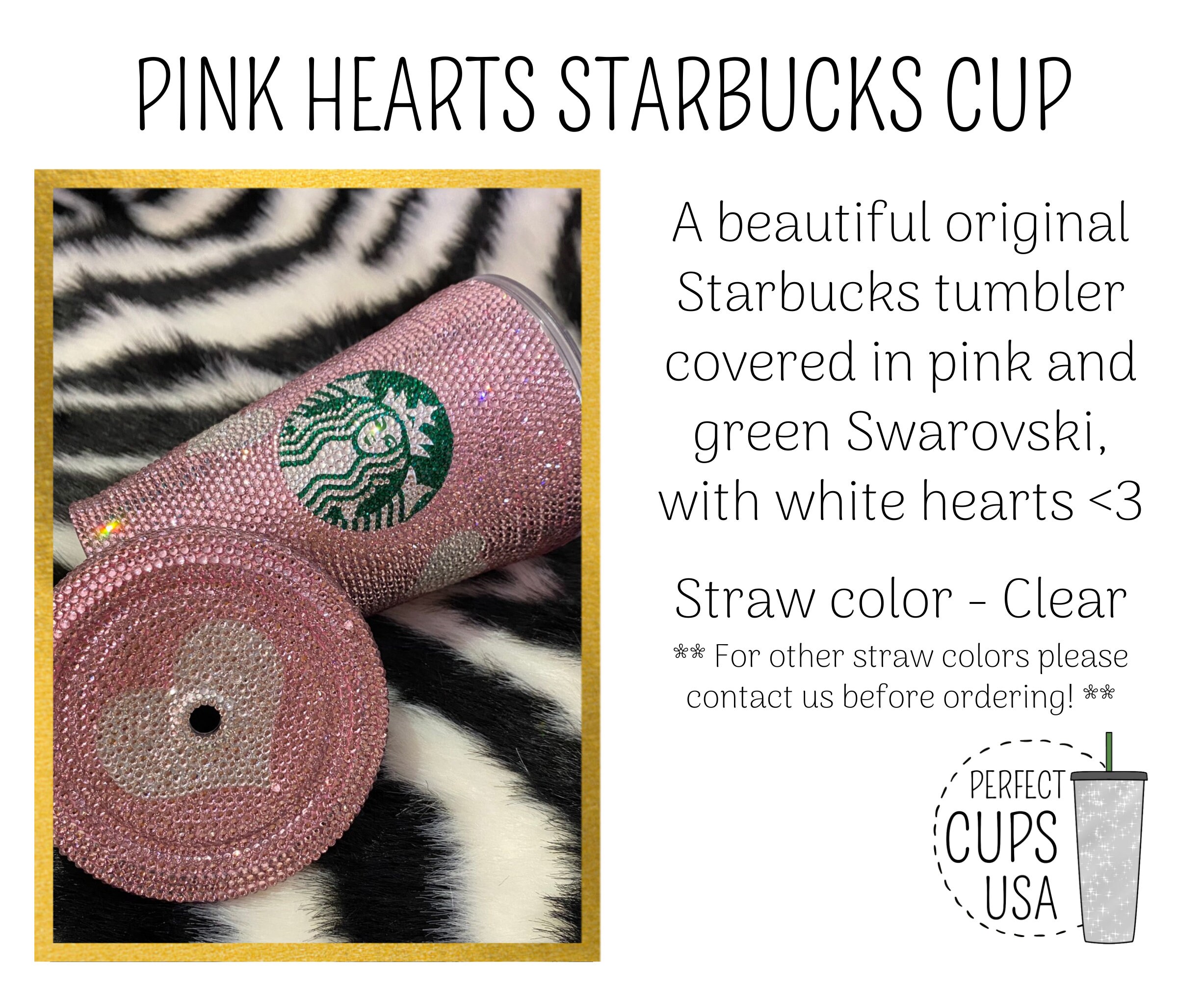Pink Hearts Bling Cold Drink Cup Made With Genuine Swarovski - Etsy