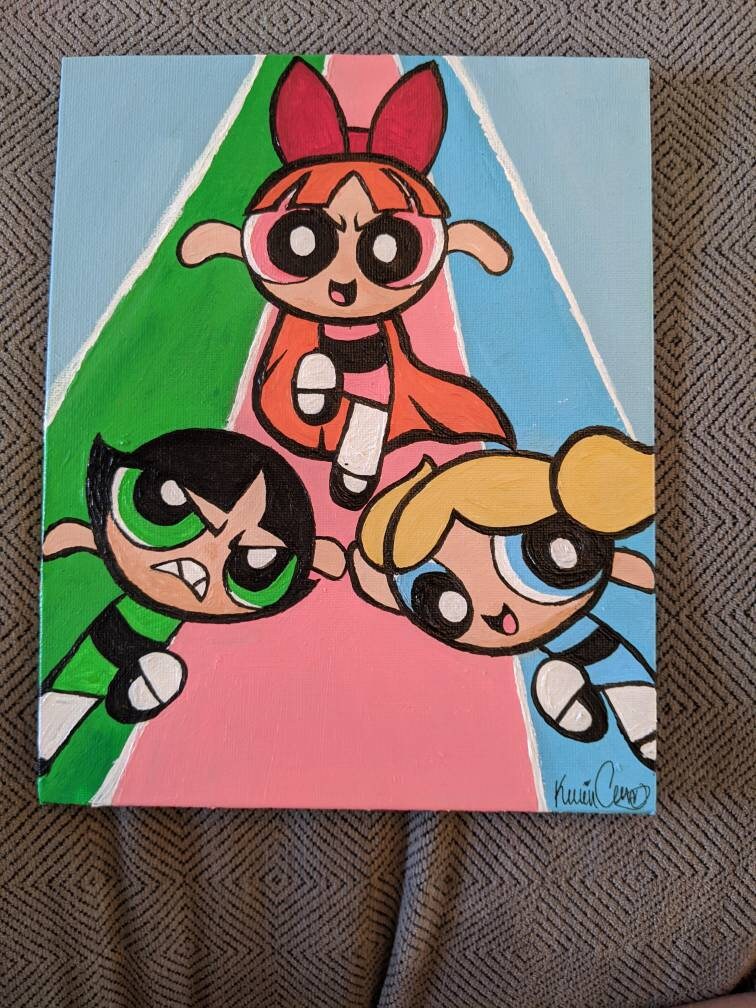 Powerpuff Girls Canvas Painting Asstd' Sizes - Etsy UK