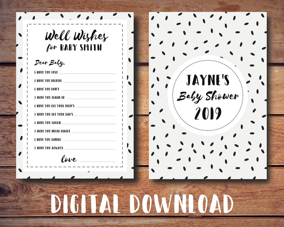 Personalised Well Wishes for Baby - Confetti Design - Digital Download ...