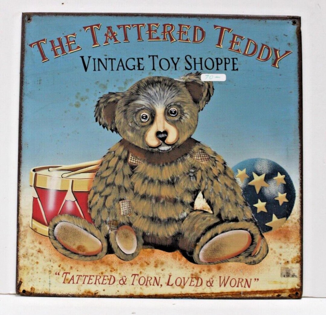 The Tattered Teddy Vintage Toy Shoppe Heavy Metal Sign Nursery Toy Room ...