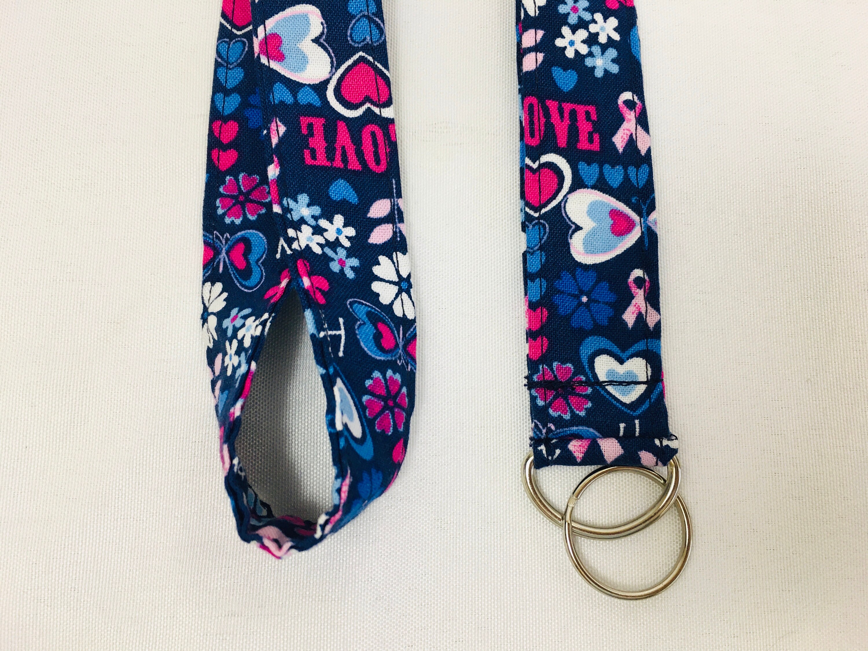 Breast Cancer Lanyard/key Chain/badge Holder - Etsy