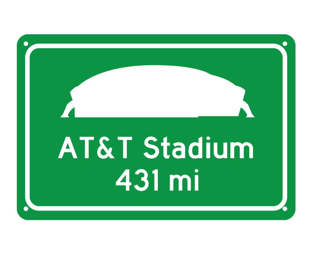 Custom Dallas Cowboys AT&T Stadium Sign - Customize the Miles to ...