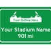 Custom Stadium Road Sign Pick Your Team and Customize the Distance From ...