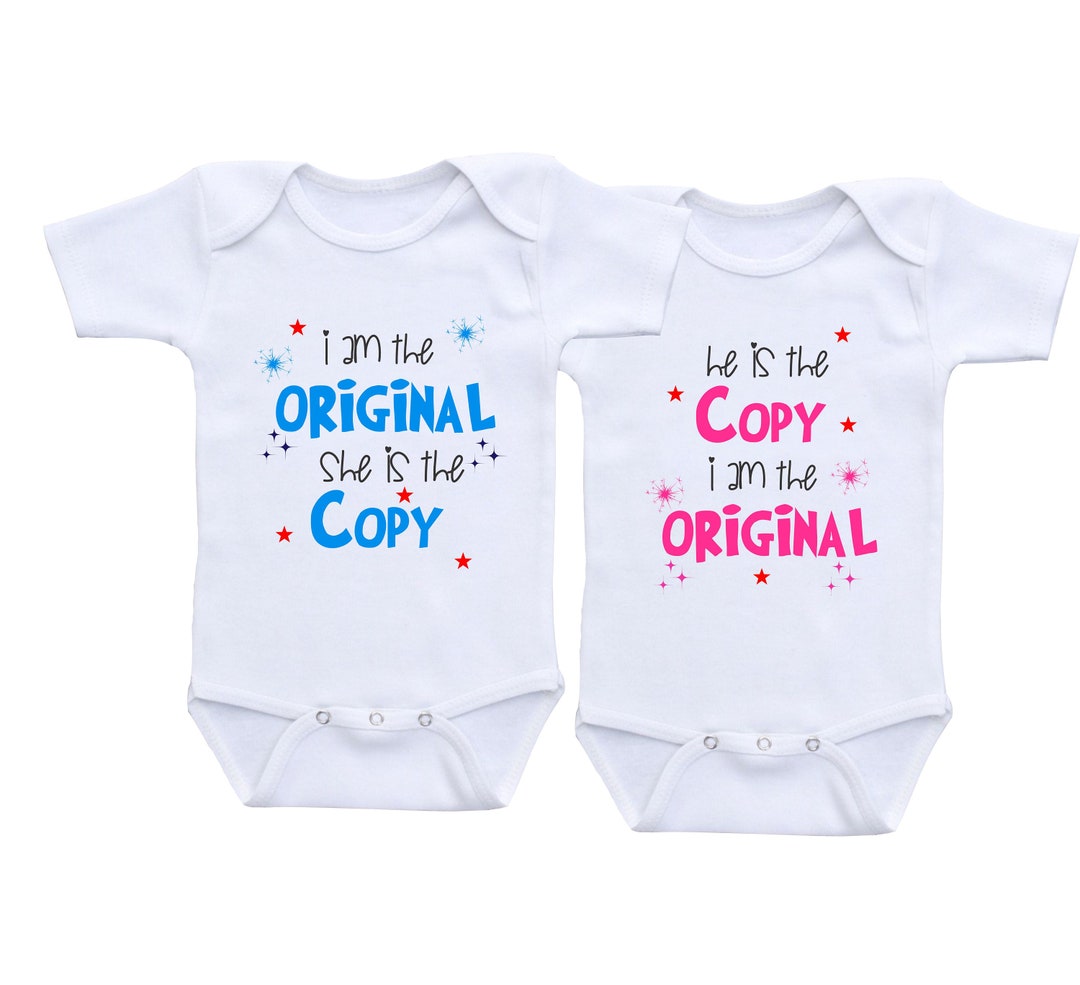 Funny Twin Onesie Set: Original & Copy Matching Outfits - Etsy