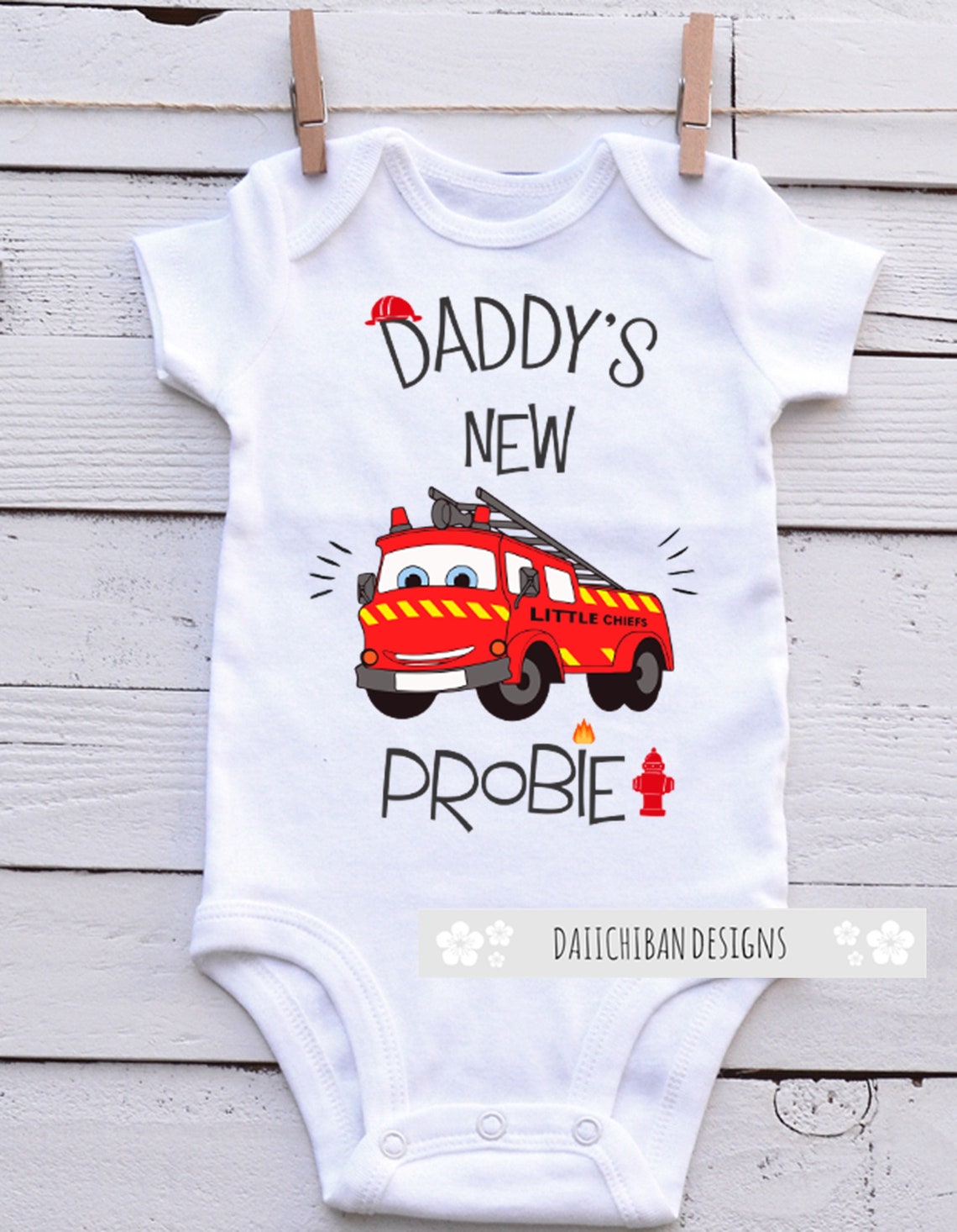 Daddy's New Probie Onsie Firefighter Baby Clothes for Boys - Etsy