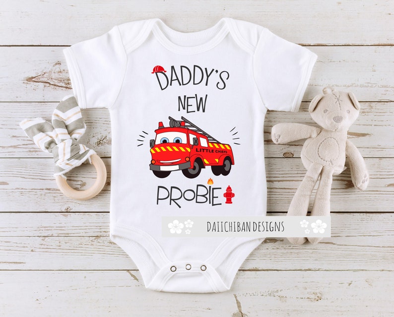 Daddy's New Probie Onsie Firefighter Baby Clothes for Boys - Etsy