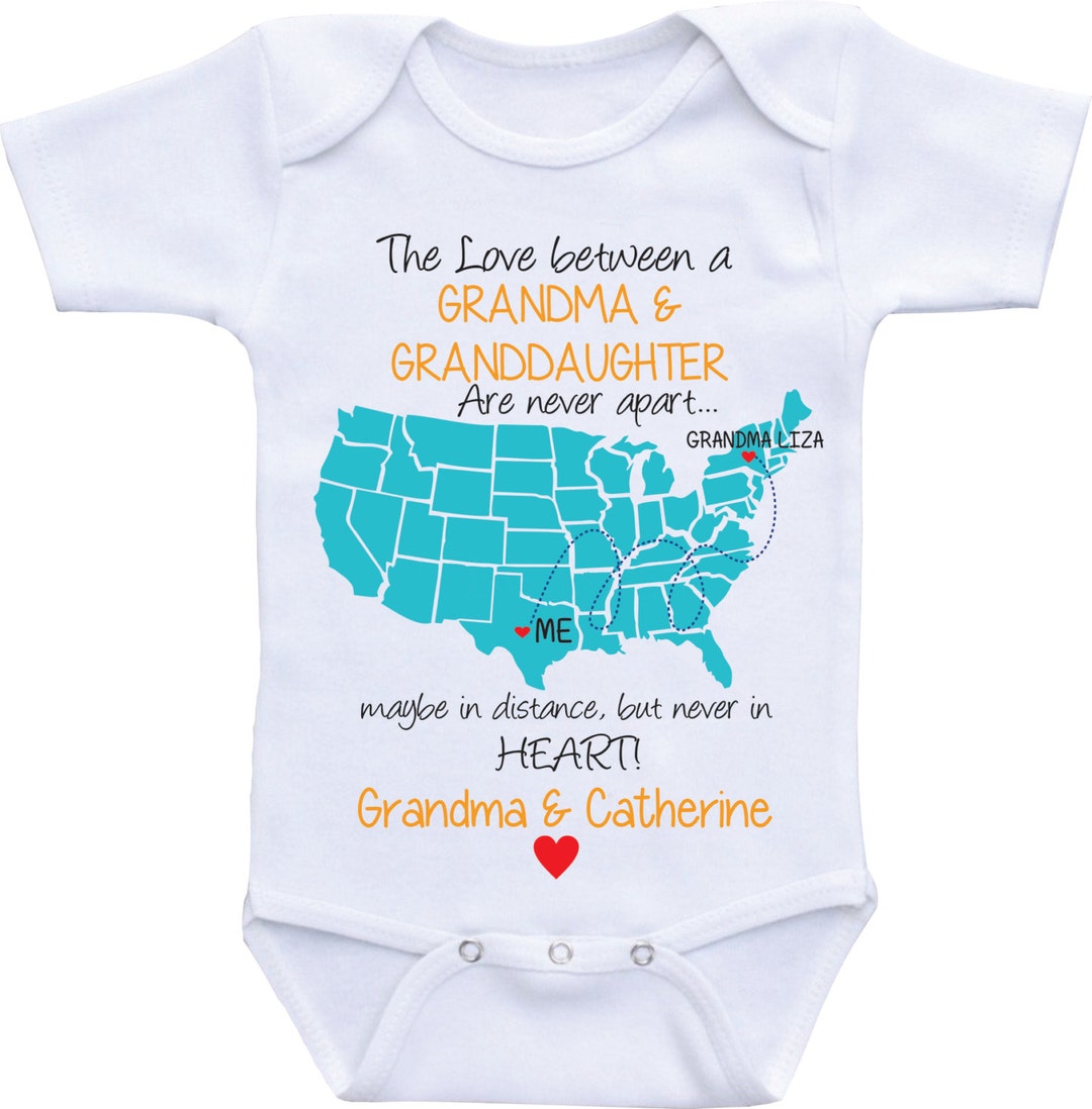 Personalized Country State Map Grandma Onesies Grandma and ...