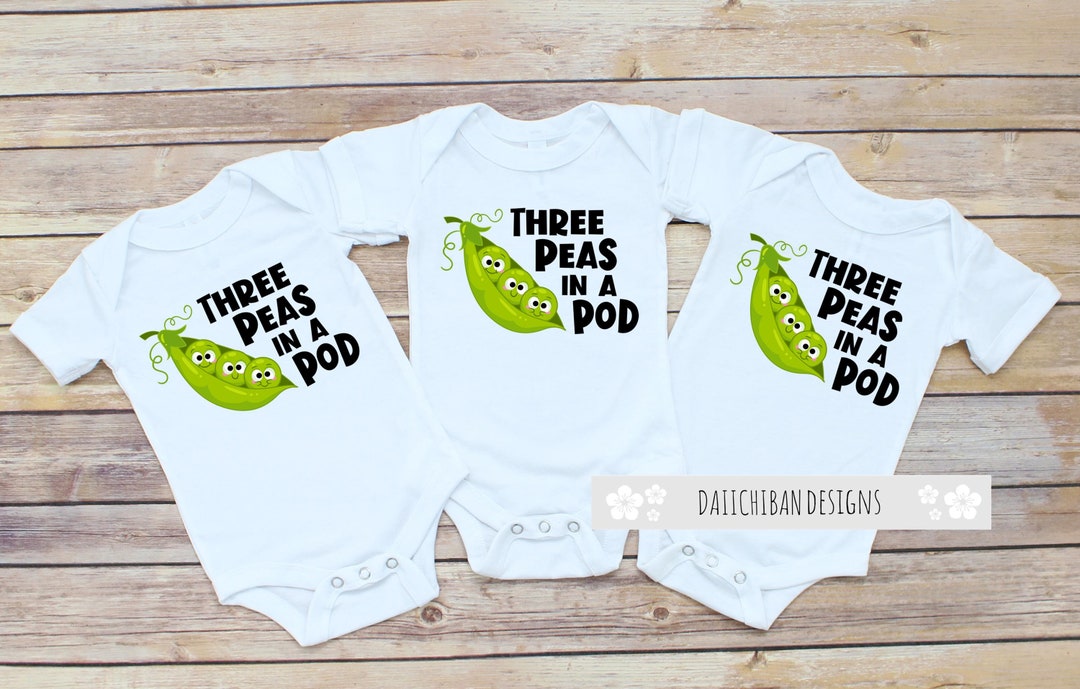 Three Peas in a Pod Triplets Baby Clothes for Triplet Baby Gift ...