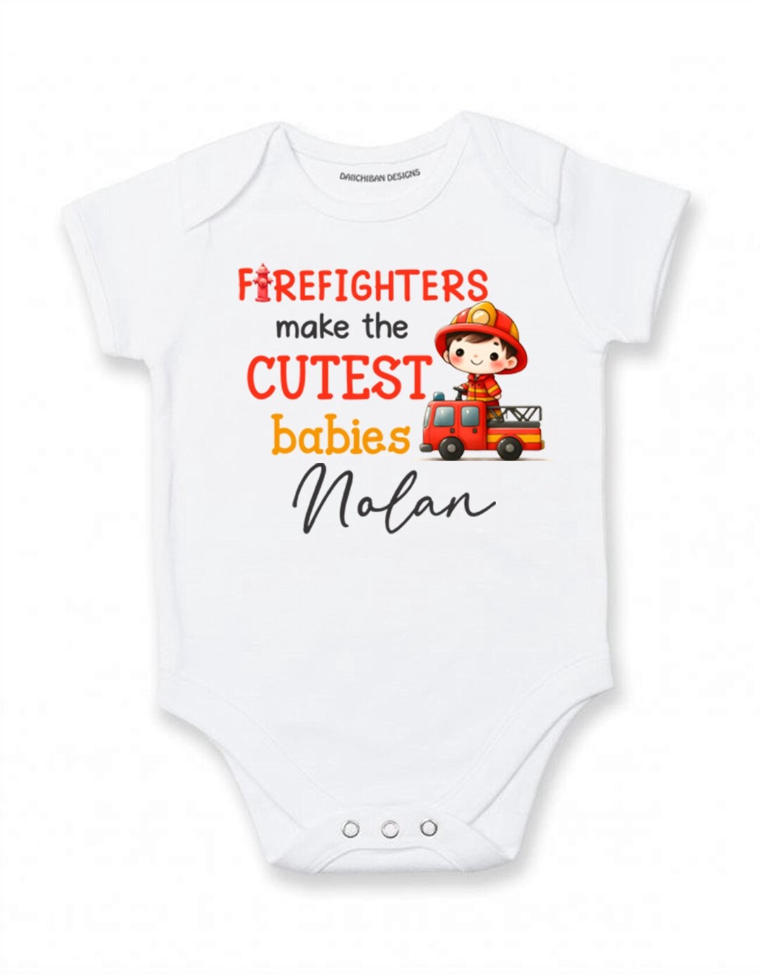 Firefighters Make the Cutest Baby Personalized Firefighter Baby Clothes ...