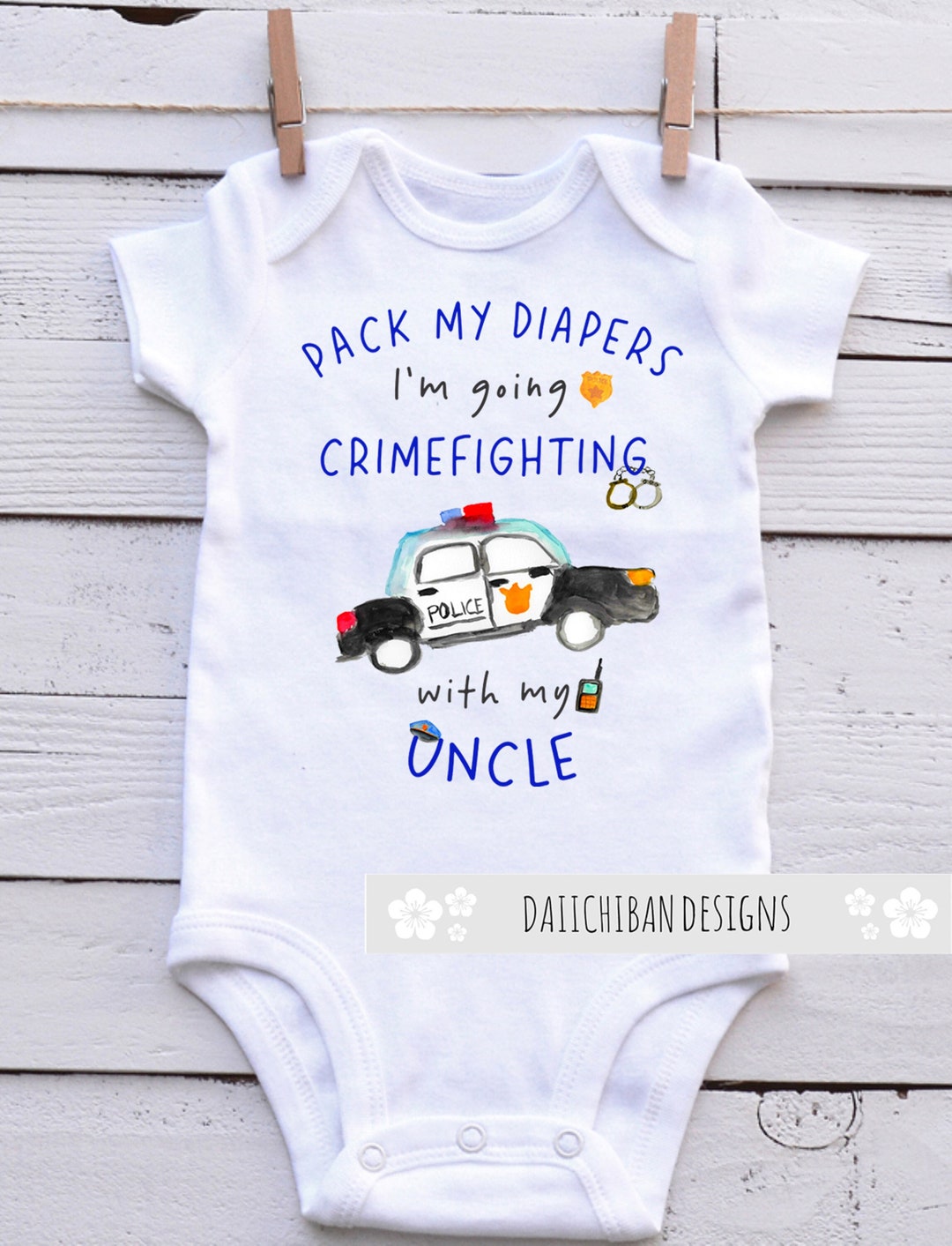 Police Baby Outfit Uncle Police Officer Baby Gift My Uncle is a Police ...
