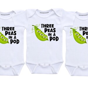 Triplets Baby Clothes: Three Peas in a Pod, Matching Baby Outfits - Etsy