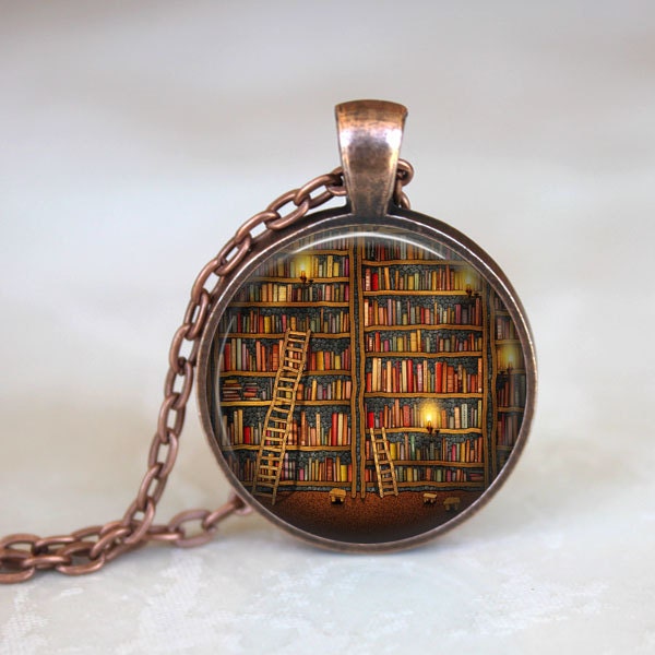Library Book Necklace Book Worm Necklace Book Necklace Book - Etsy