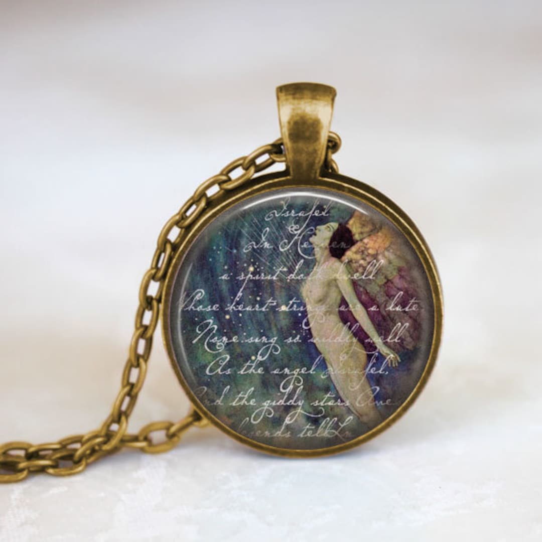 Edgar Allan Poe Necklace • Israfel Archangel • Gothic Jewelry ...