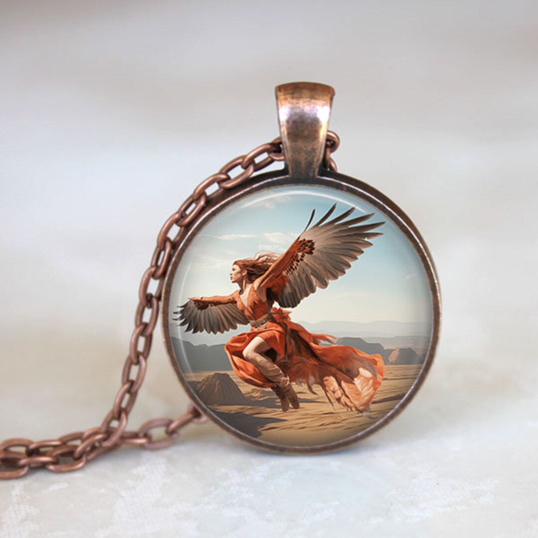 Red Tailed Hawk Empowered Women Necklace Southwest Art Desert Art ...