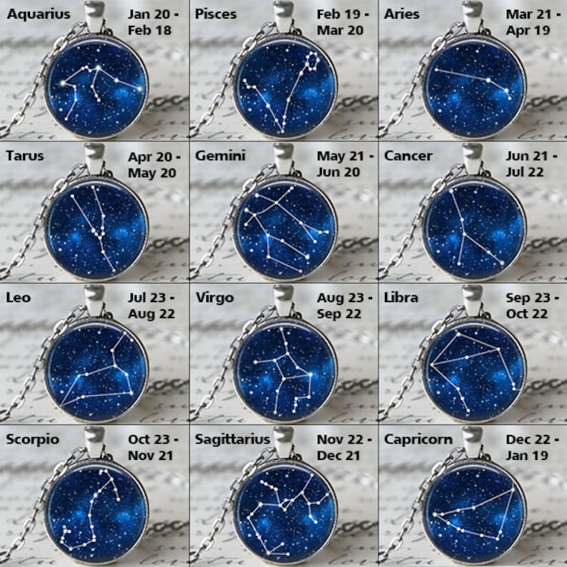 Zodiac Jewelry Aquarius Star Sign Aquarius Necklace | Etsy