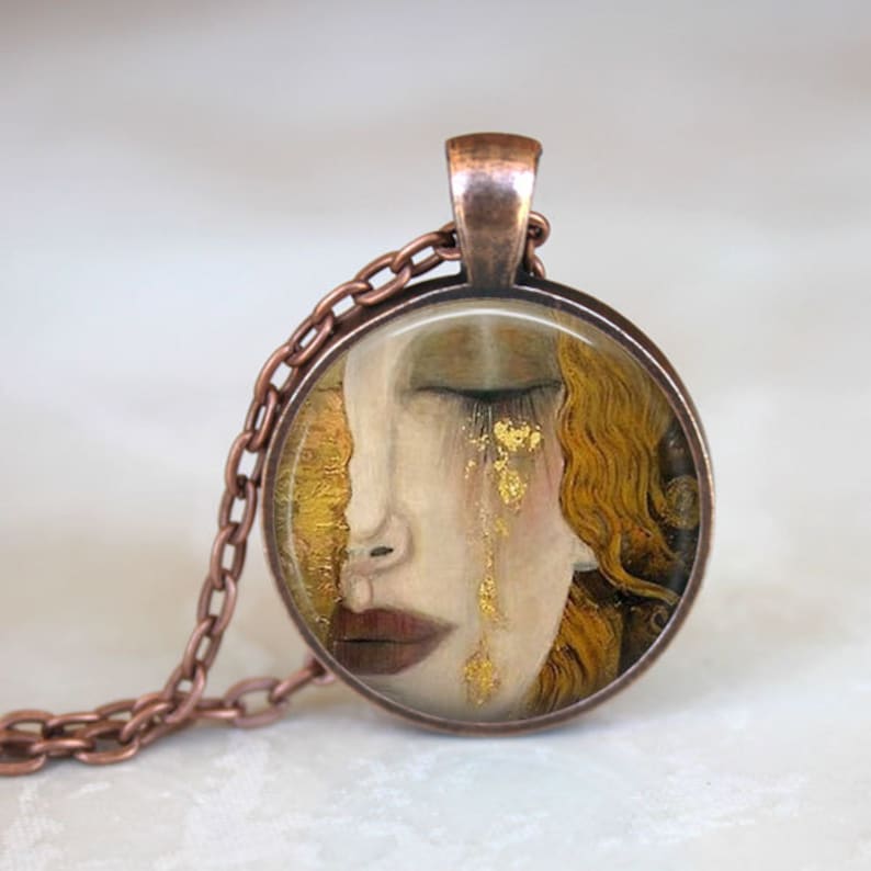 Gustav Klimt - Crying Woman Necklace Pendant Charm Gustav Klimt Crying ...