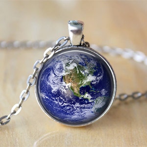 Earth Necklace, Earth Pendant, Gaia Planet Pendant, Universe Jewelry ...