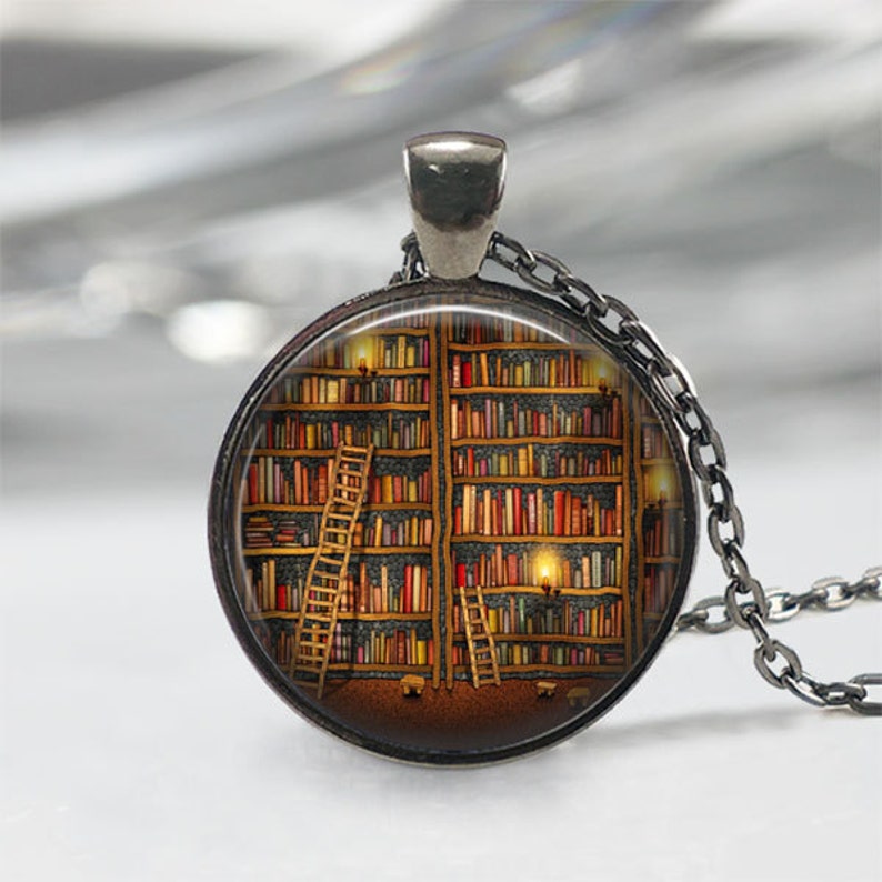 Library Book Necklace Book Worm Necklace Book Necklace Book - Etsy