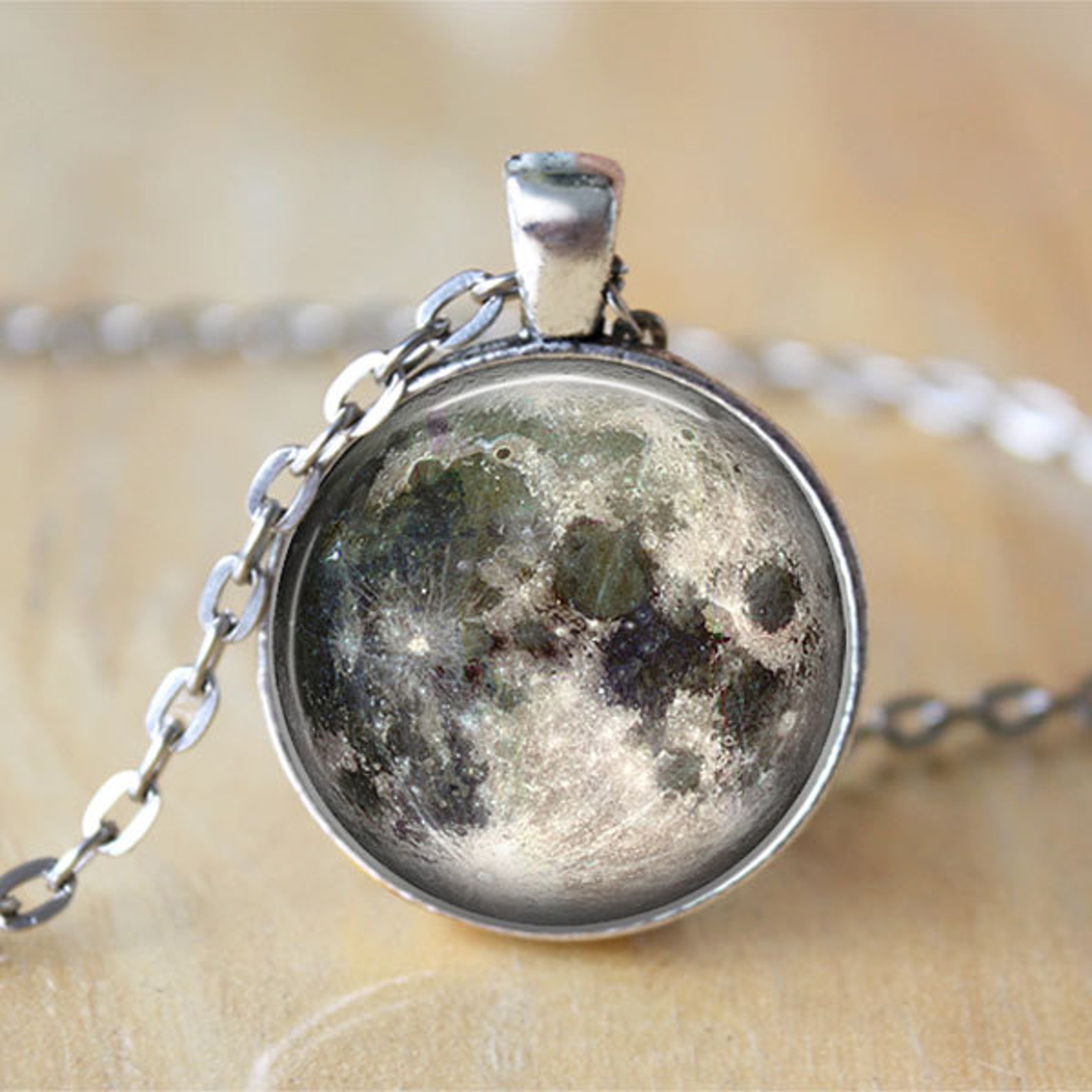 Full Moon Necklace Full Moon Jewelry Full Moon Pendant Full - Etsy