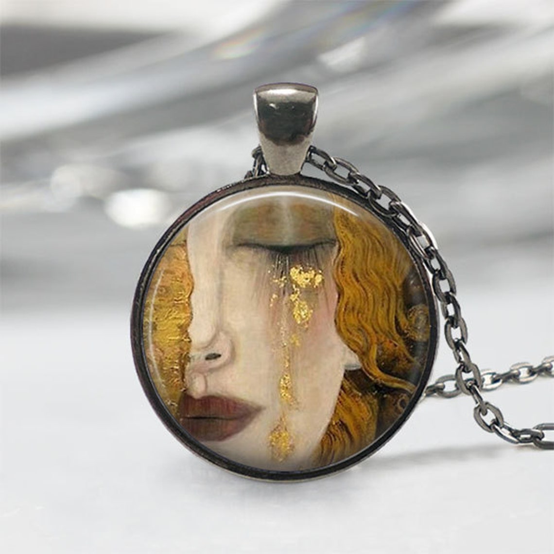 Gustav Klimt - Crying Woman Necklace Pendant Charm Gustav Klimt Crying ...