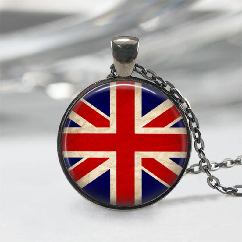 British Flag Necklace • Union Jack Flag • English Flag Jewelry - Etsy