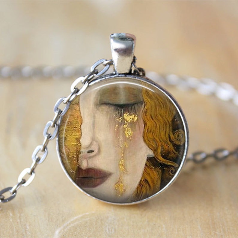 Gustav Klimt - Crying Woman Necklace Pendant Charm Gustav Klimt Crying ...