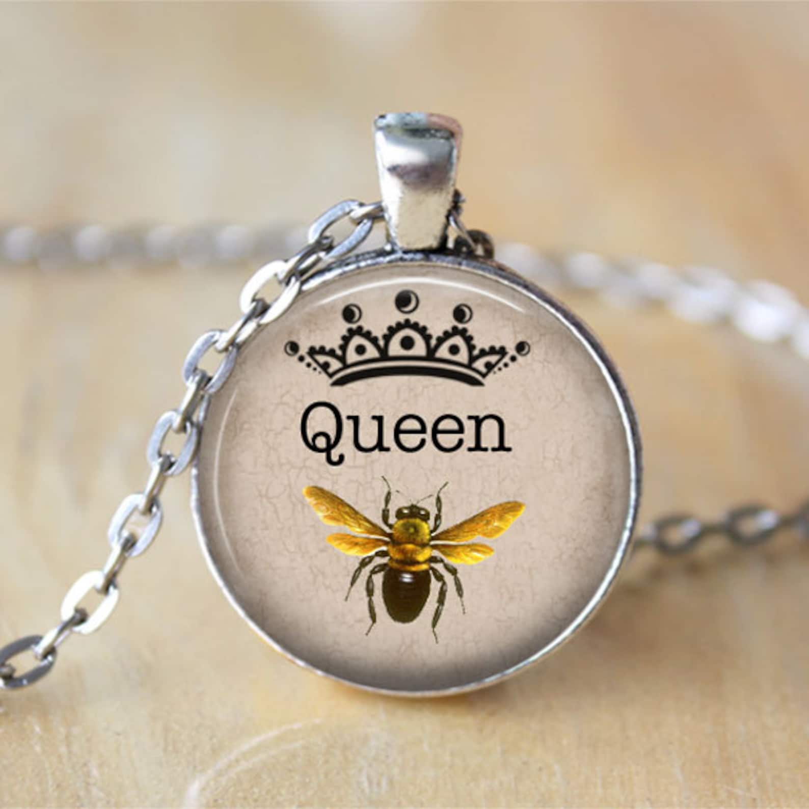 Queen Bee Necklace Honeybee Necklace Bumble Bee Jewelry | Etsy