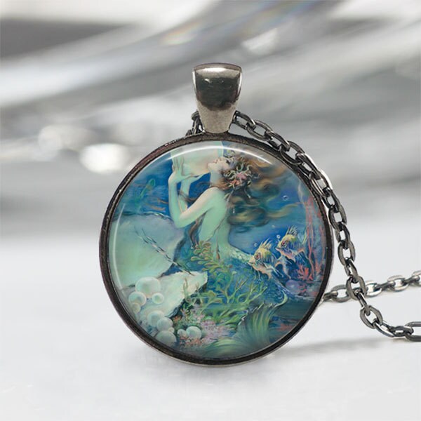 Mermaid Necklace - Mermaid Pendant. Mermaid Jewelry. Art Pendant ...