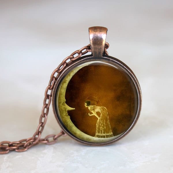 Woman on the Moon Shannon Stamey Art Moon Jewelry | Etsy