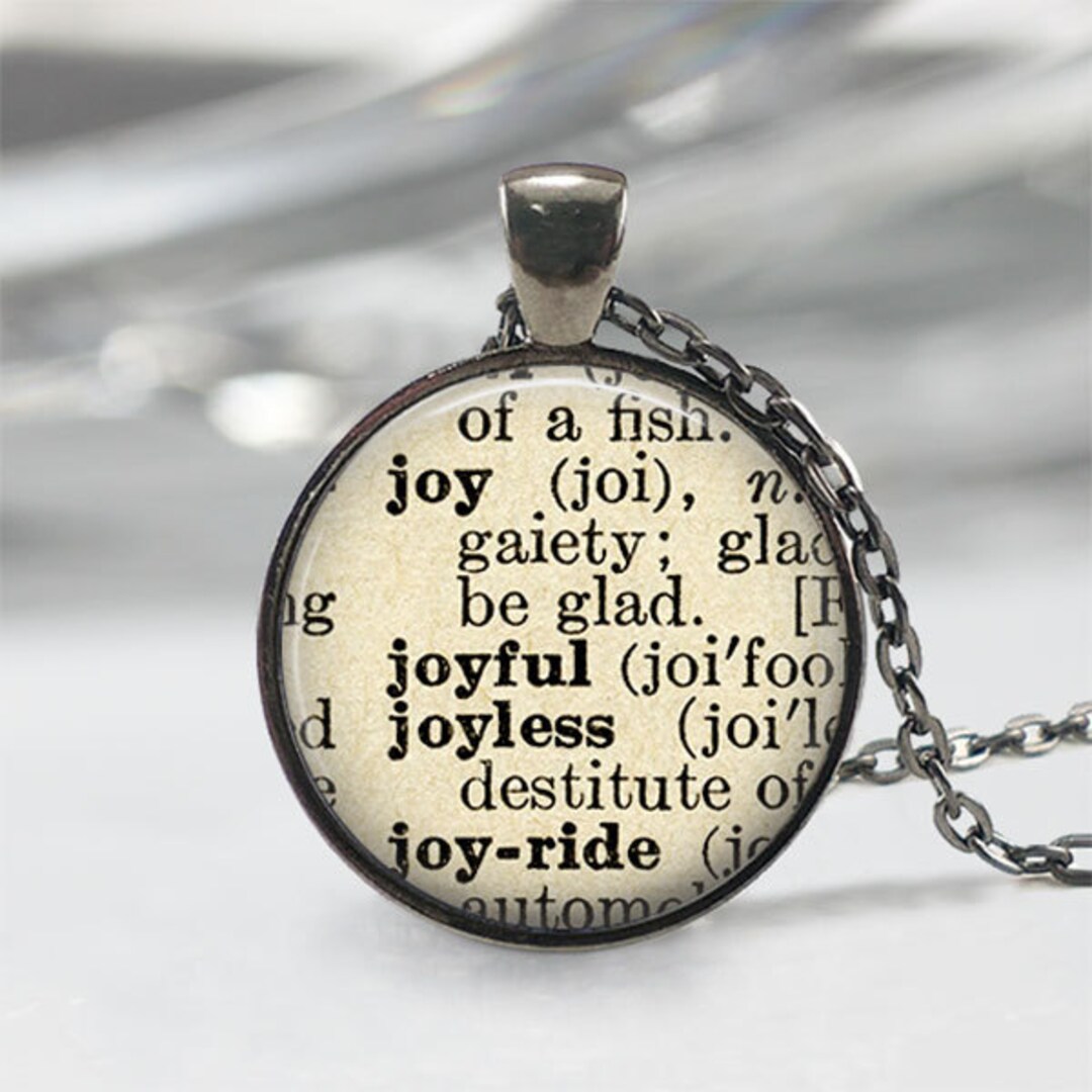 Joy Necklace Joy Definition Joy Jewelry Dictionary Quote - Etsy Ireland