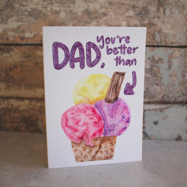 Icecream Fathers Day Card - Etsy