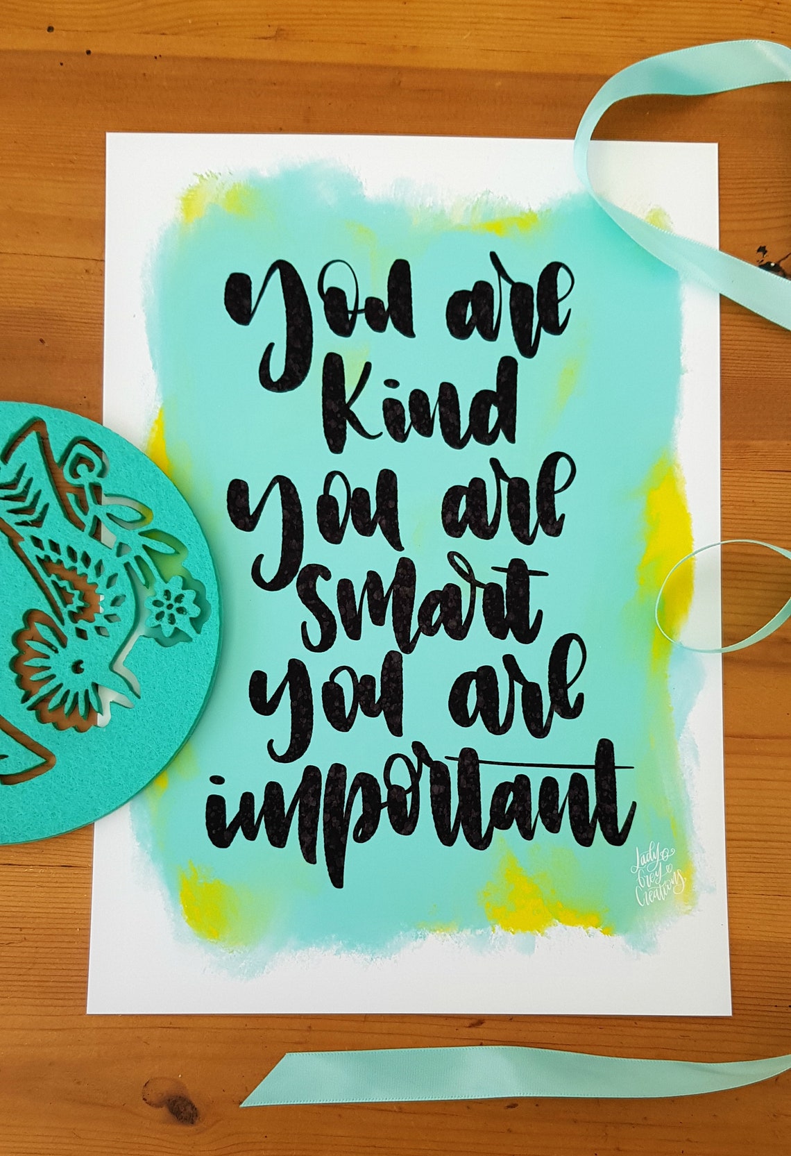 You Are Kind Lettering Art Print The Help Quote | Etsy