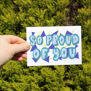 Blue so Proud of You Card UK, Blue and Yellow Well Done Card for Son ...