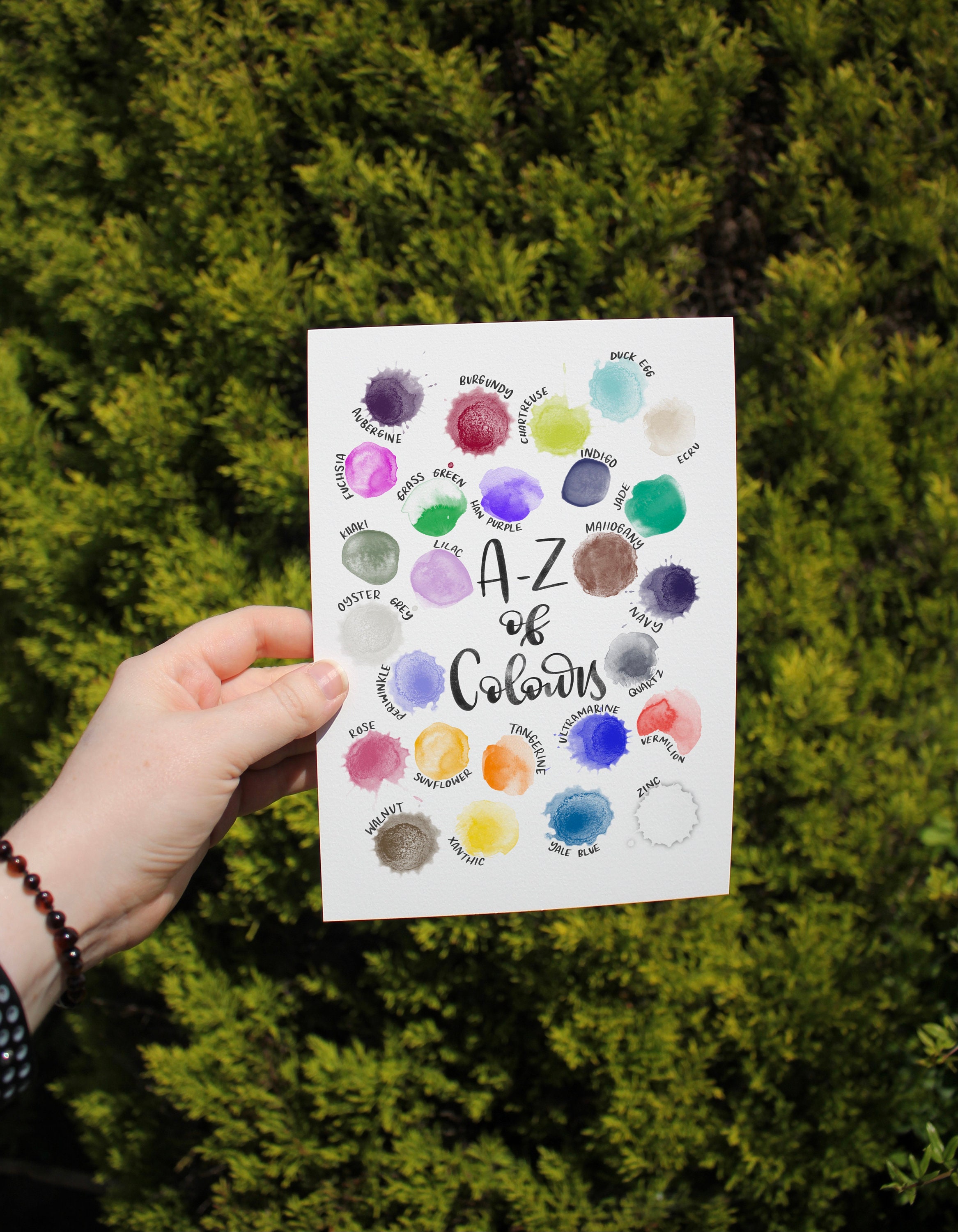 Colour Alphabet Art Print A-Z of Colours Wall Art ABC of - Etsy