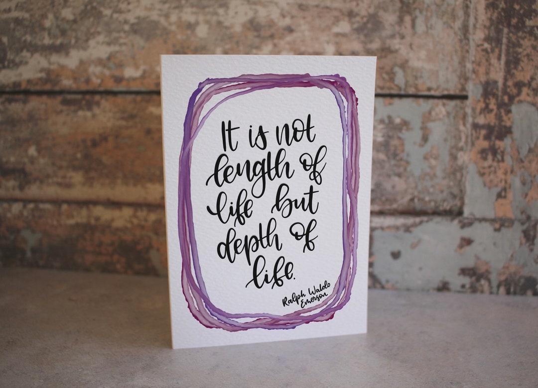 Depth of Life Card, Thoughtful Card, With Sympathy Card, Interesting ...