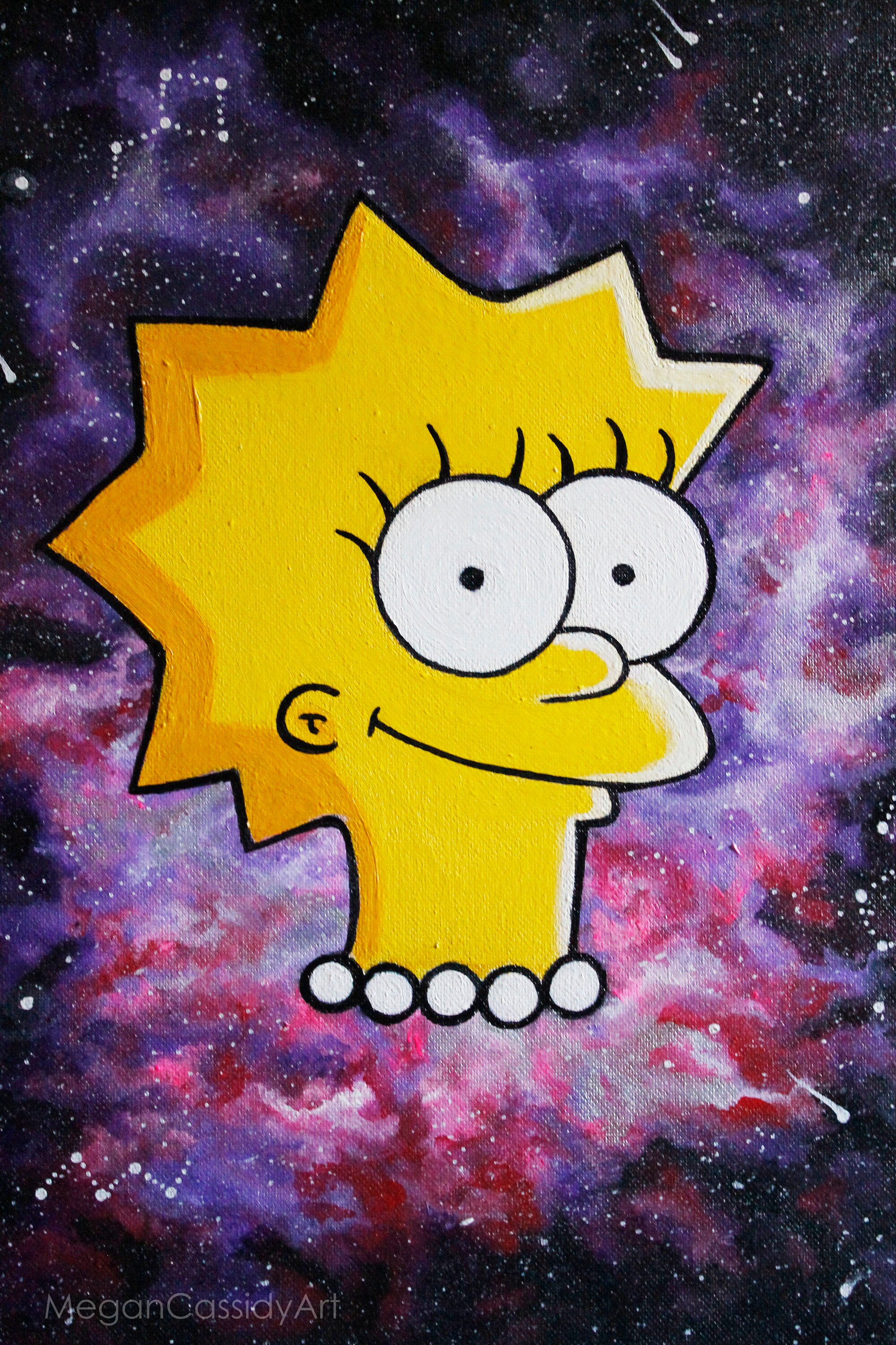 Lisa Simpson Space Galaxy Acrylic Canvas Painting - Etsy