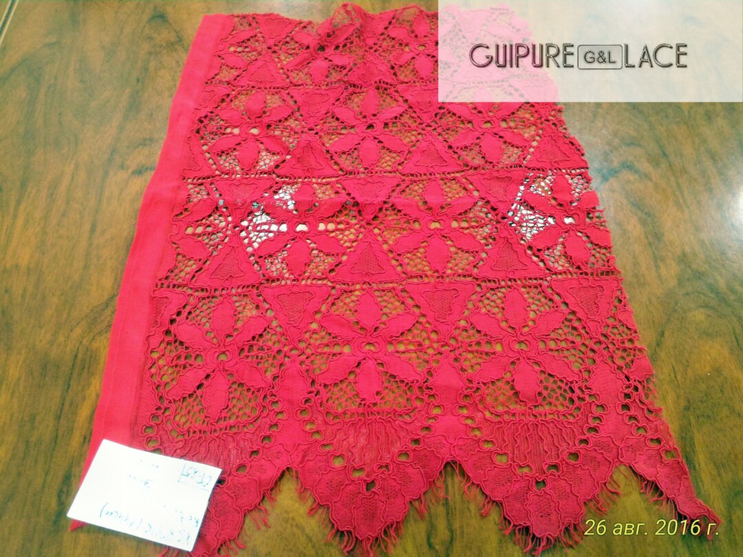 Red Color Lace Fabric Carmine Lace French Lace Embroidered - Etsy