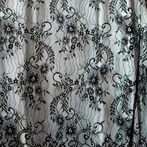 Subtle Quality Cahntilly Lace Fabric Piece Double Edging Eyelash Lace ...