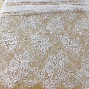 European Style Luxurious Wedding Gowns Lace Fabric Subtle Eyelash ...