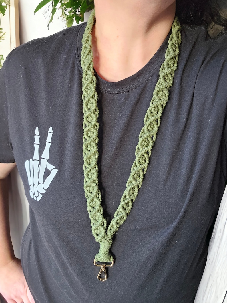 Macrame Diamond Lanyard | Handmade Cotton Boho Teacher Gift - Etsy