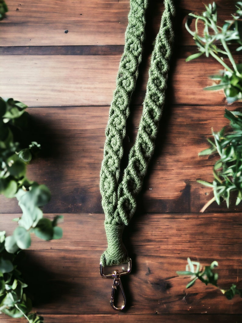 Macrame Diamond Lanyard | Handmade Cotton Boho Teacher Gift - Etsy